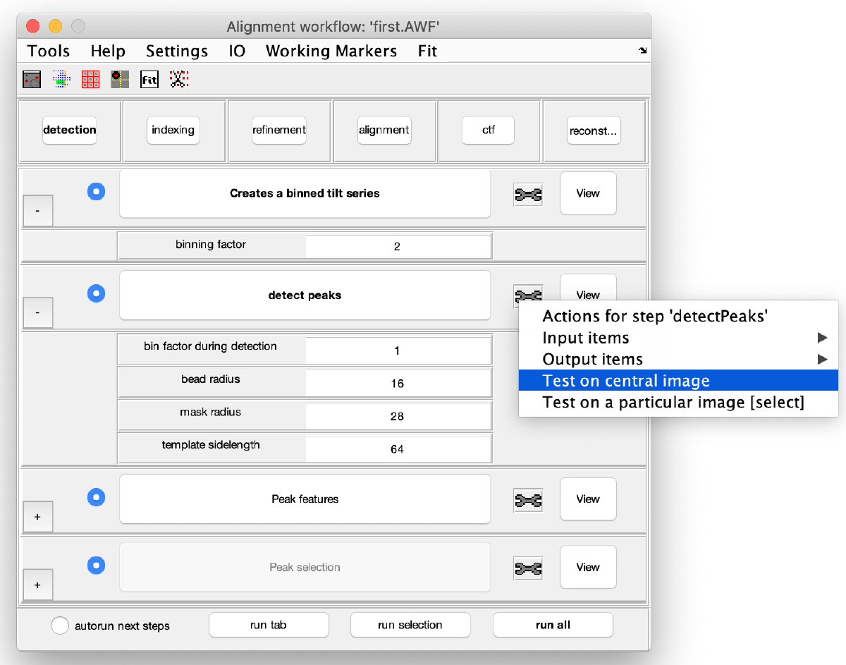 Walkthrough on GUI based tilt series alignment - Dynamo